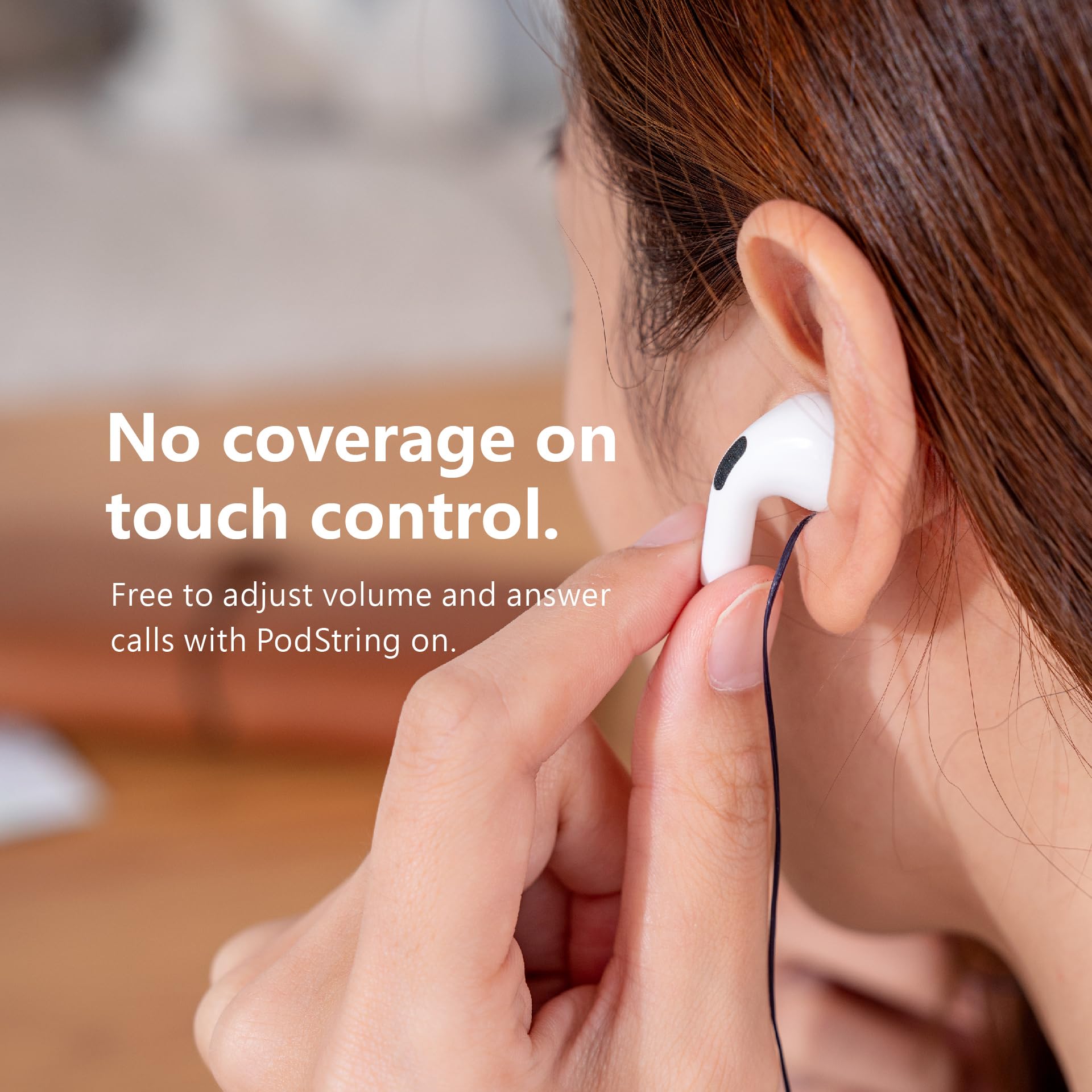 Podstring Anti-lost strap for Airpods Pro 1st generation and wireless in-ear earbuds (only double ear, not for Airpods Pro 2nd & 3rd) (white)