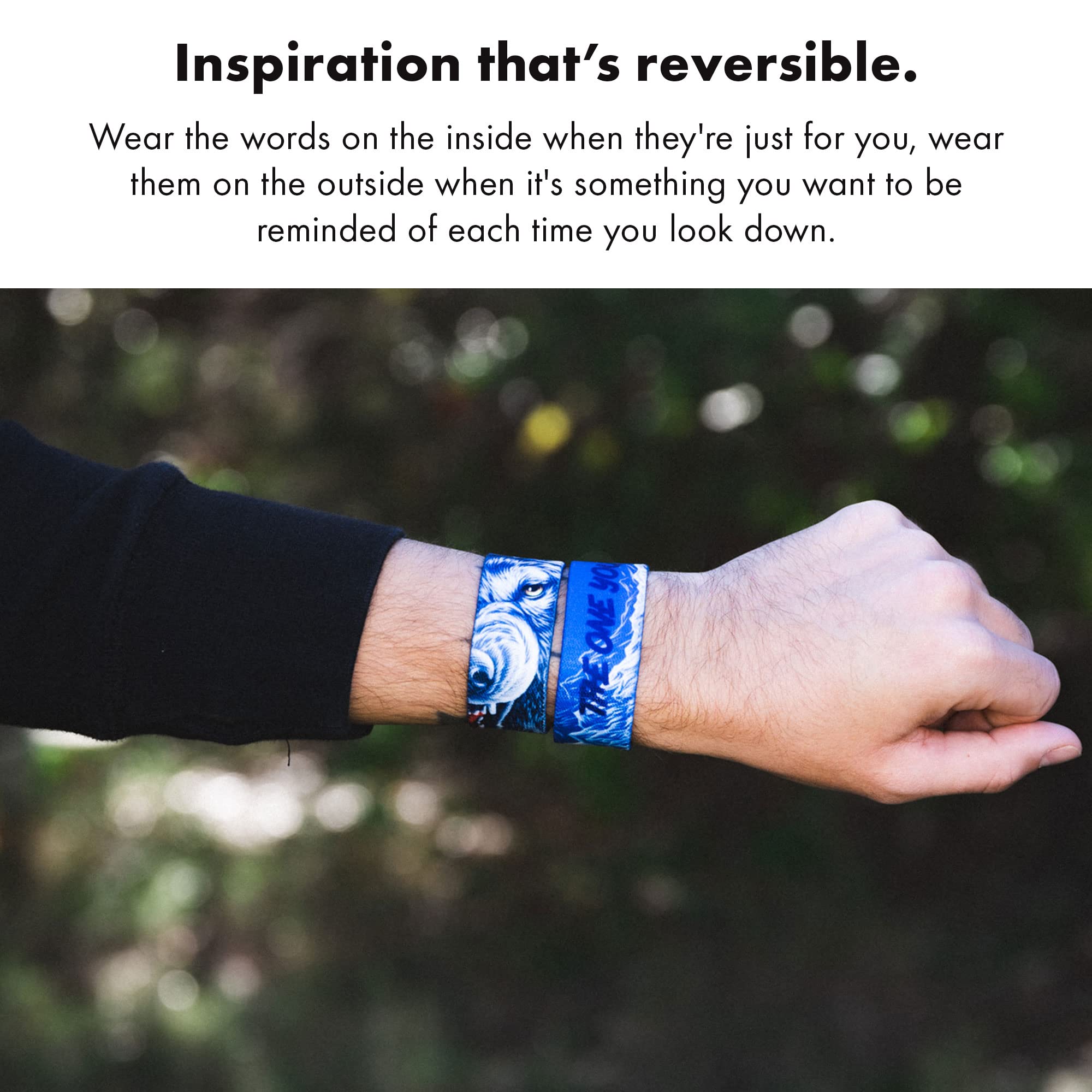 ZOX Bracelets β The One You Feed | Stretchy Elastic Band with Motivational Affirmations and Beautiful Artwork, Great Gift for Men, Women, and Kids (Medium)