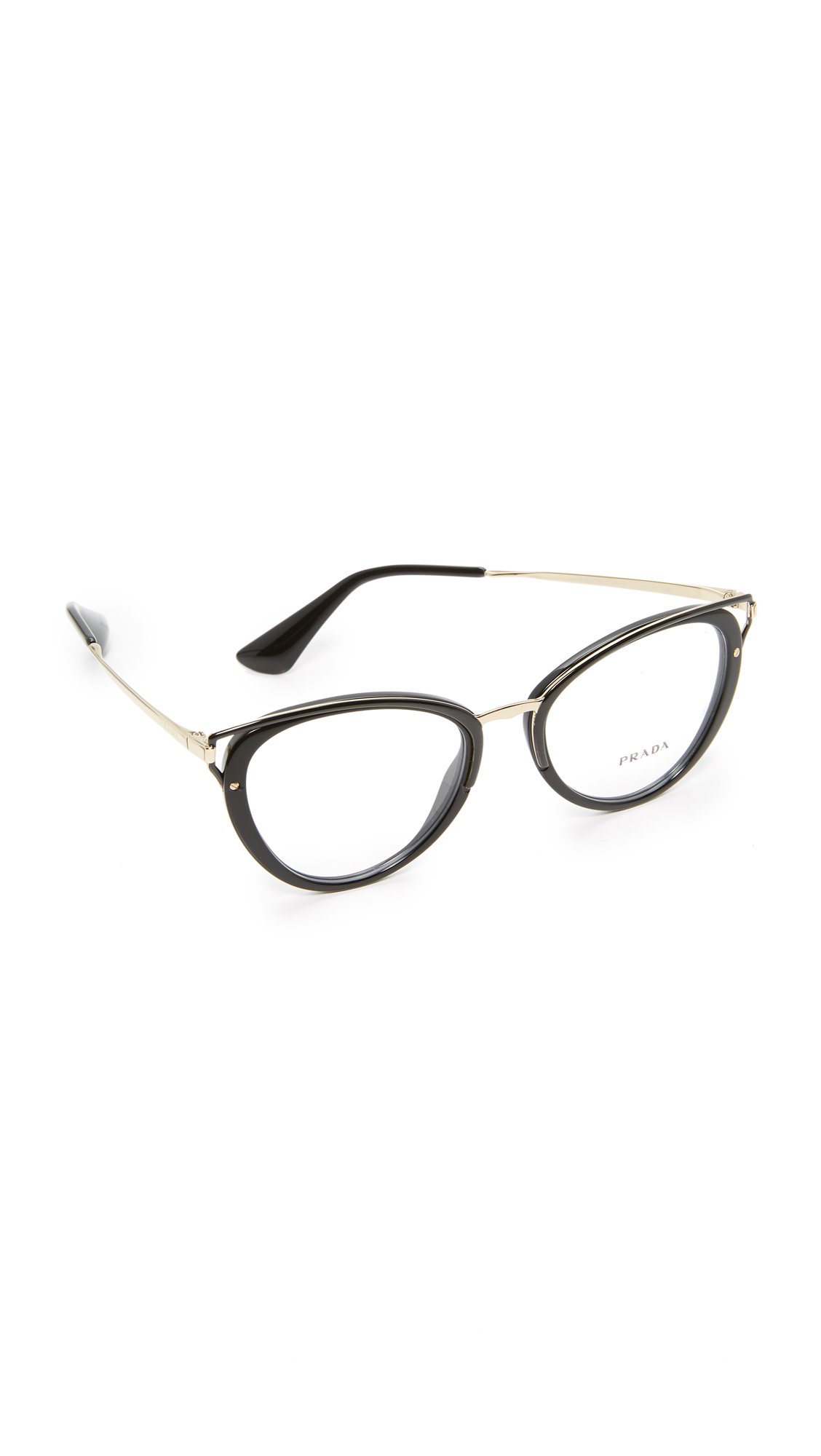 Prada PR53UV Eyeglass Frames 1AB1O1-52 - Black PR53UV-1AB1O1-52