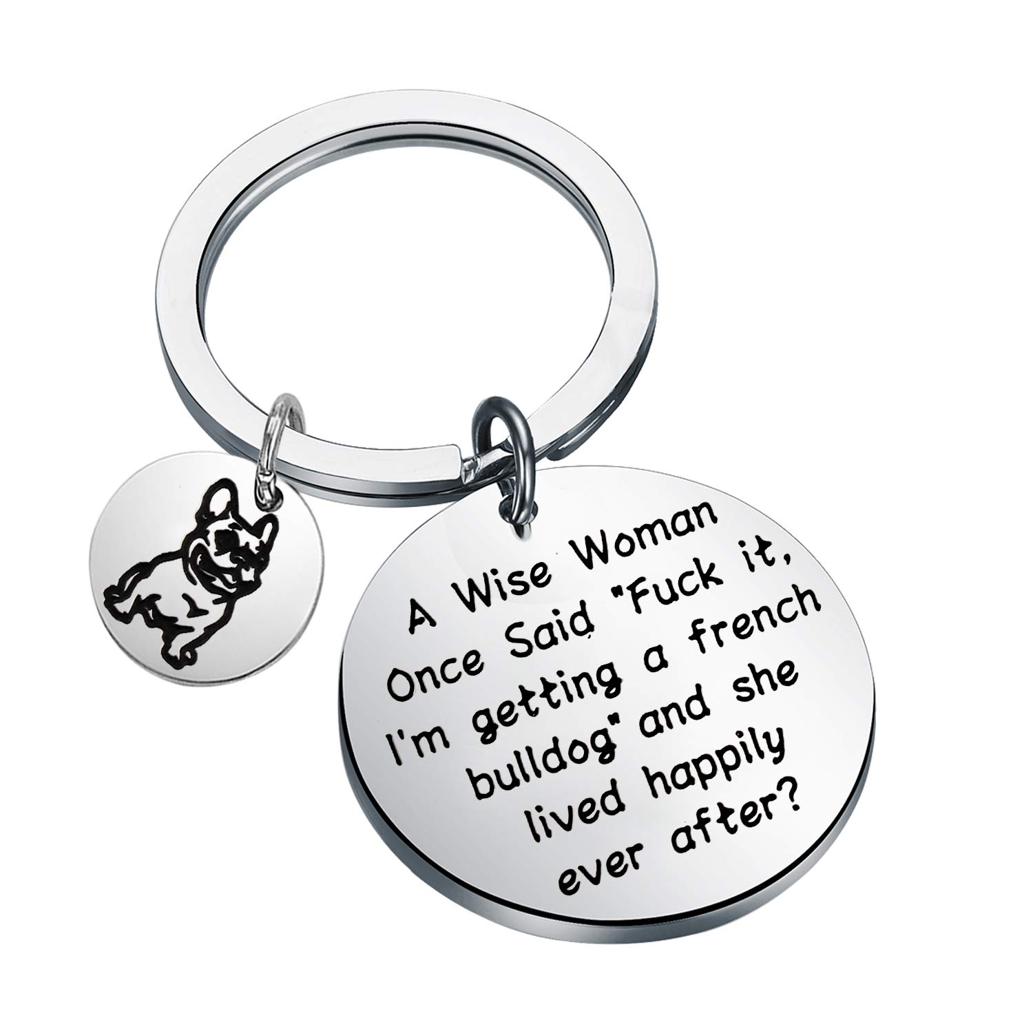 TGBJE French Bulldog Gift Dog Mom Gift A Wise Woman Getting A French Bulldog and Lived Happily Ever After Dog Owner Gift (French Bulldog)