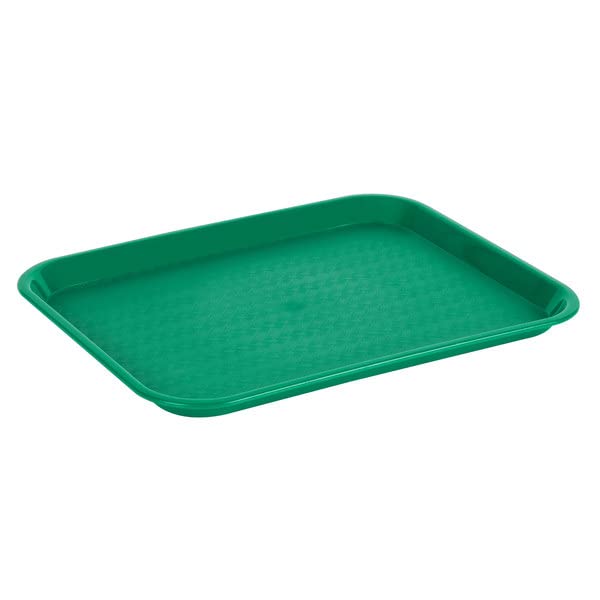 TrueCraftware-Set of 12 Plastic Fast Food Tray 10 1/2" X 13 5/8" Green Color- for Café Standard Cafeteria/Fast Food Tray Restaurant Serving Trays Set for Coffee Table Kitchen Party