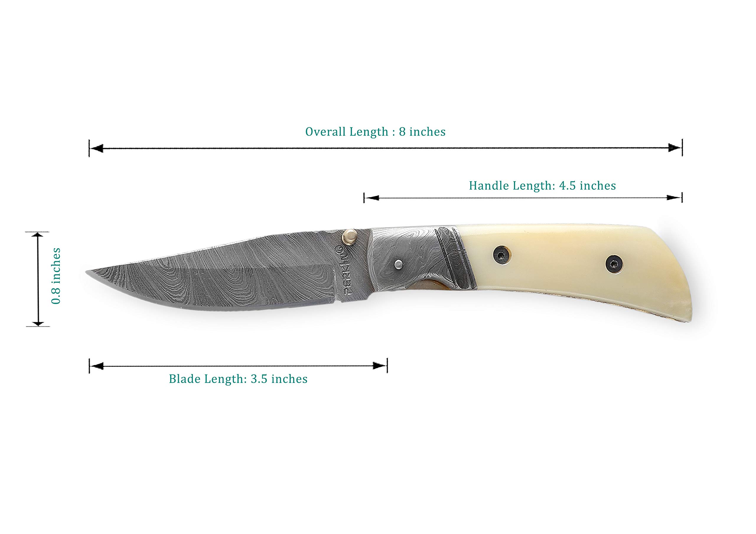Perkin- Handmade Damascus Pocket Knife - Beautiful Folding Knife
