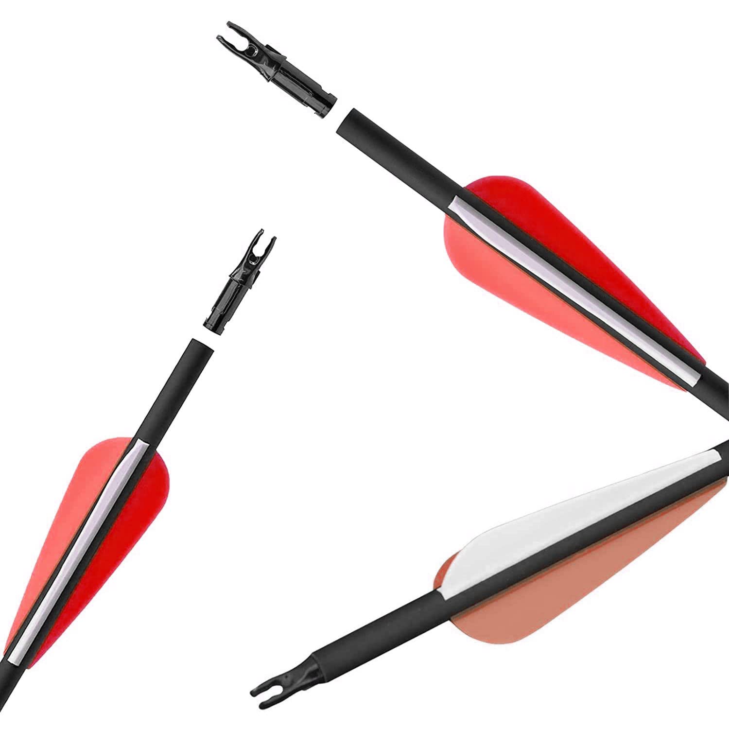 ZRM&E 12PCS Arrow Tail OD 6.2mm/0.244'' Archery Arrow Nock Plastic Insert Arrow Nocks Tail for DIY Hunting Shooting Arrows