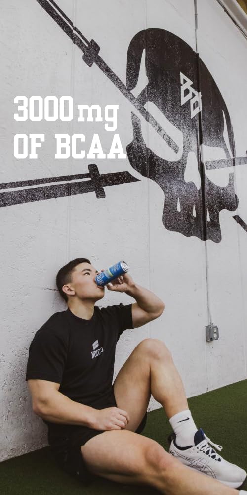 NOCCO BCAA Energy Drink Caribbean Pineapple - 12 Fl Oz (Pack of 12) - 180mg Caffeine, Sugar Free Energy Drinks - Carbonated, Low Calorie, BCAAs, Vitamin B6, B12, & Biotin - Grab & Go Performance Drink