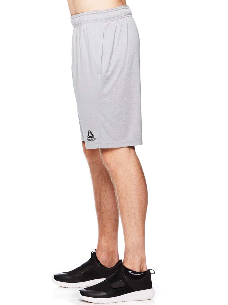 Reebok Men's Drawstring Shorts - Athletic Running & Workout Short - Cruz Sleet Heather, X-Large