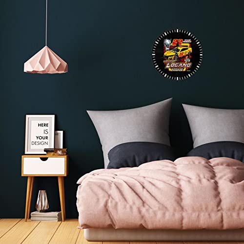 RATRIG Joey Logano 22 10 in Round Wall Clock Silent Non Ticking Home Office Classroom School Decor Bedroom Bathroom Modern Simple Style