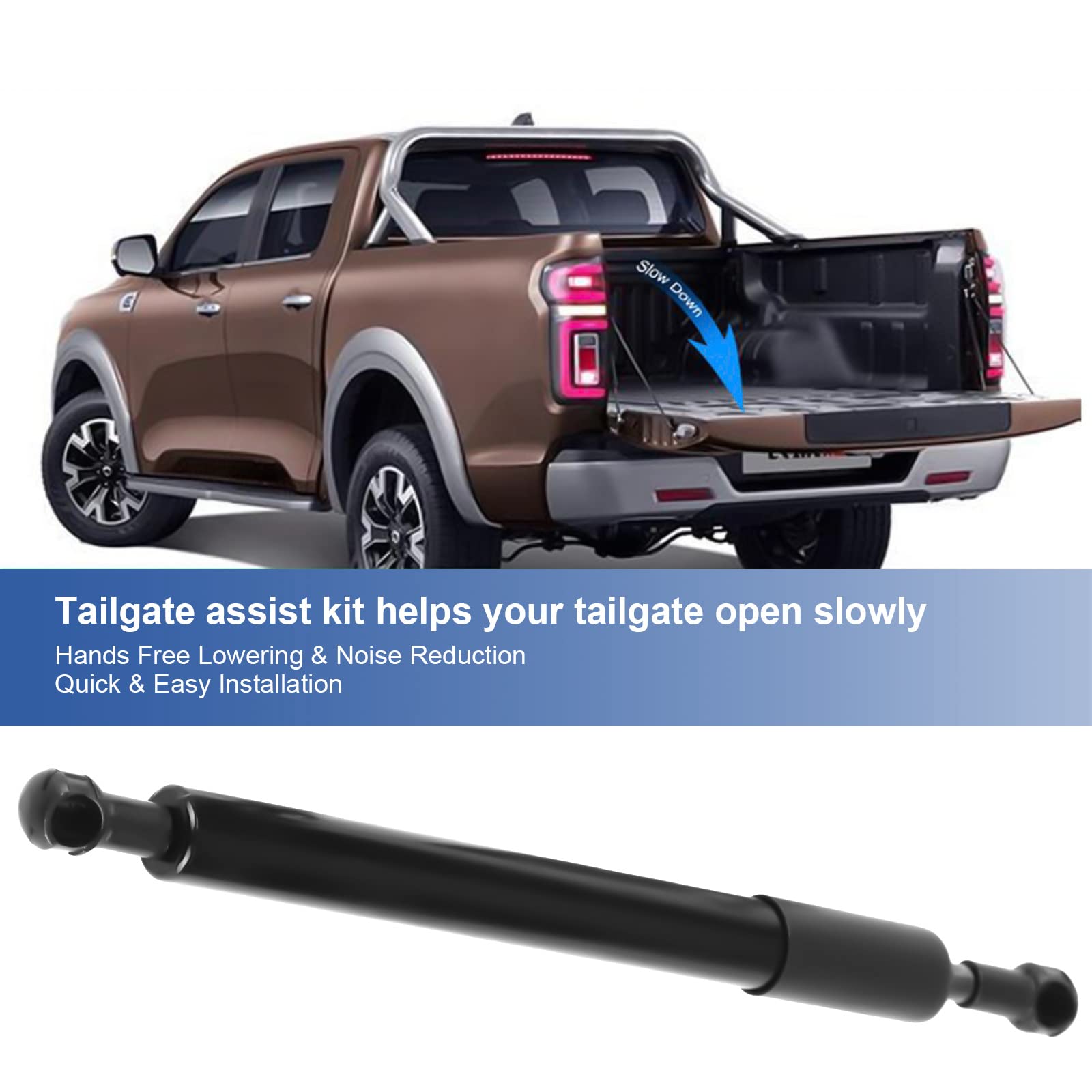 Truck Tailgate Assist Shock 43301 Compatible with 2009-2018 Dodge Ram 1500, 2010-2018 Dodge Ram 2500/3500 Pickup Tailgate Assist, Truck Tailgate Lift Assist Kit