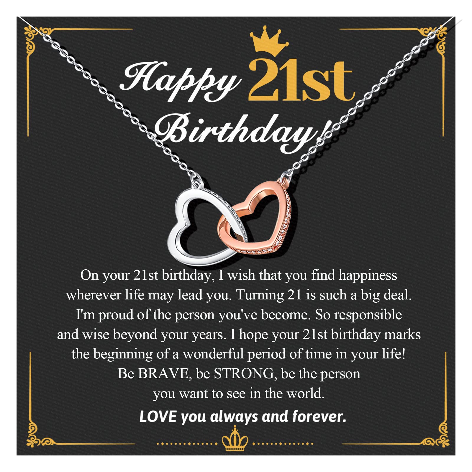 UNGENT THEM 21st Birthday Gifts for Her 21 Years Old Birthday Gifts Ideas Necklace 21st Birthday Decorations for Her Daughter Women