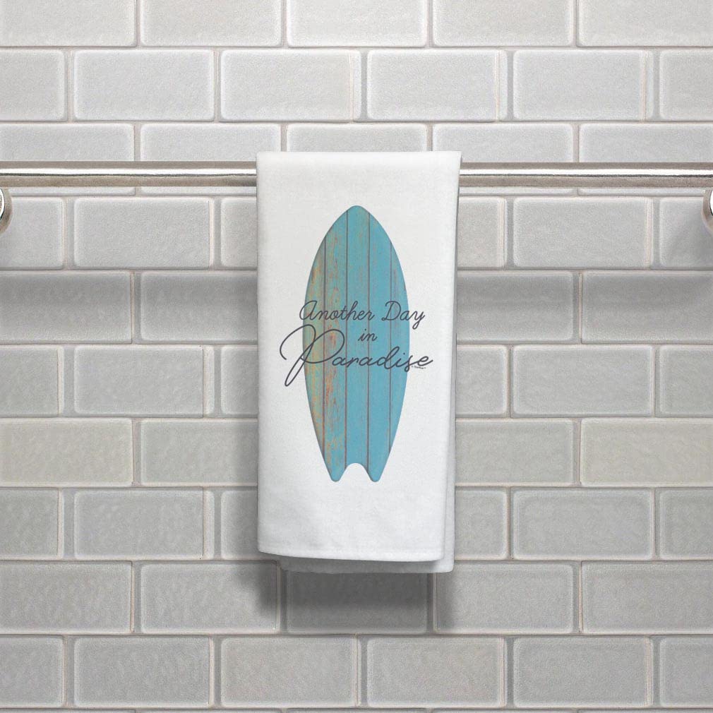 ThisWear Beach House Gifts for Women Another Day in Paradise Decorative Kitchen Tea Towel White