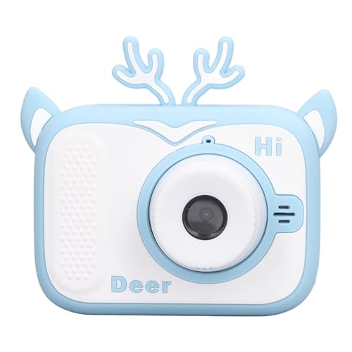 Toddler Camera, Auto Dimming Birthday Gift AI Intelligent 20MP Kids Camera with Frames for Party (Blue White)