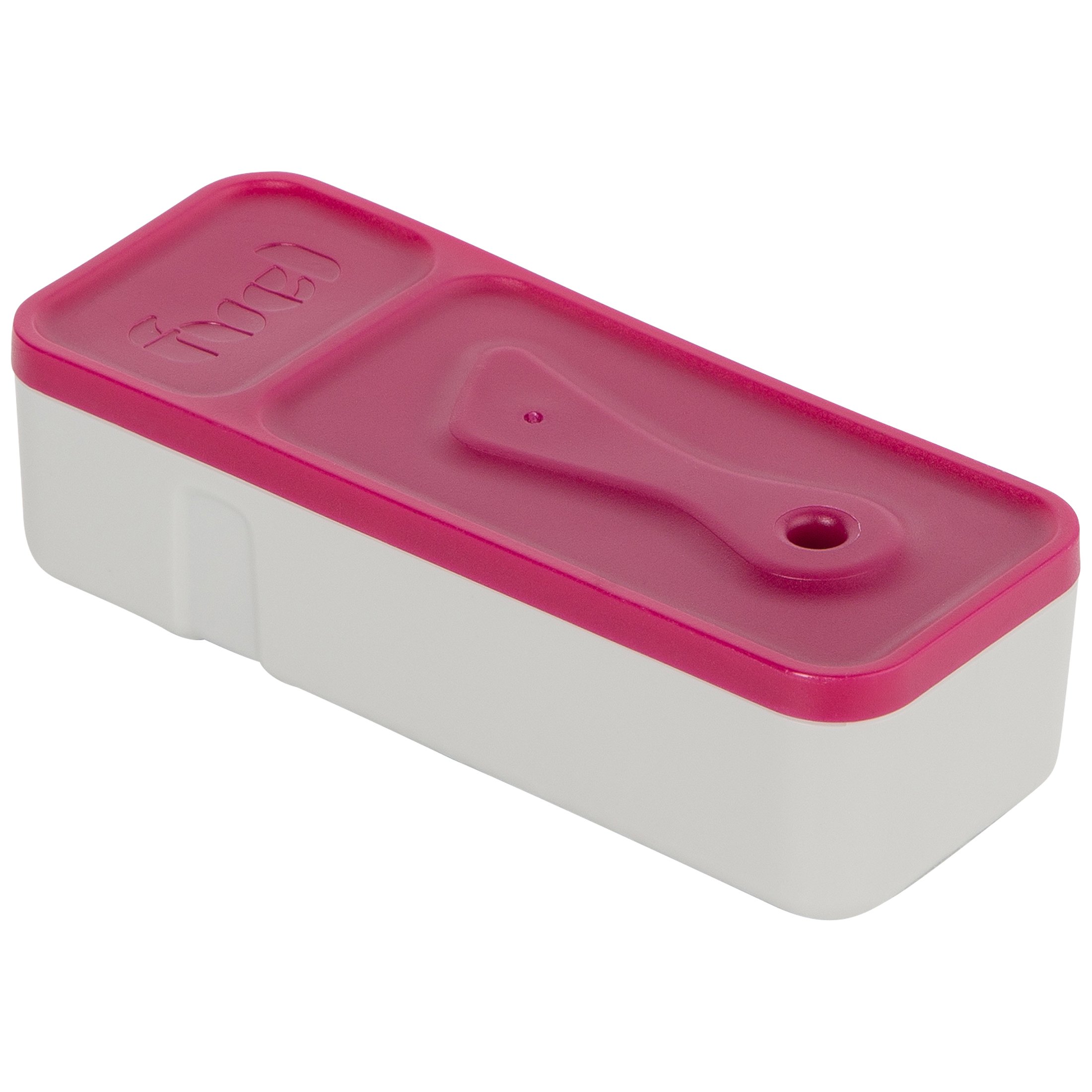 Trudeau Maison Fuel go” Snack Box with Dip Compartment and Spreading Knife, 6.00 x 4.00 x 15.00 cm, Pink