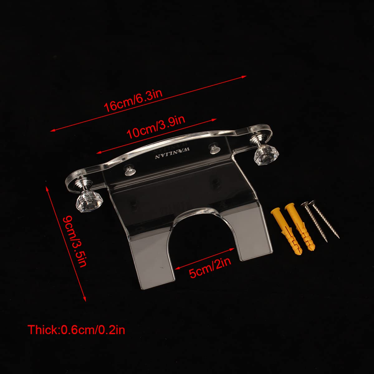 WANLIAN Guitar wall mount acrylic,acrylic wall mount guitar hanger,for Ukulele Guitar Wall Display and Storage (transparent)