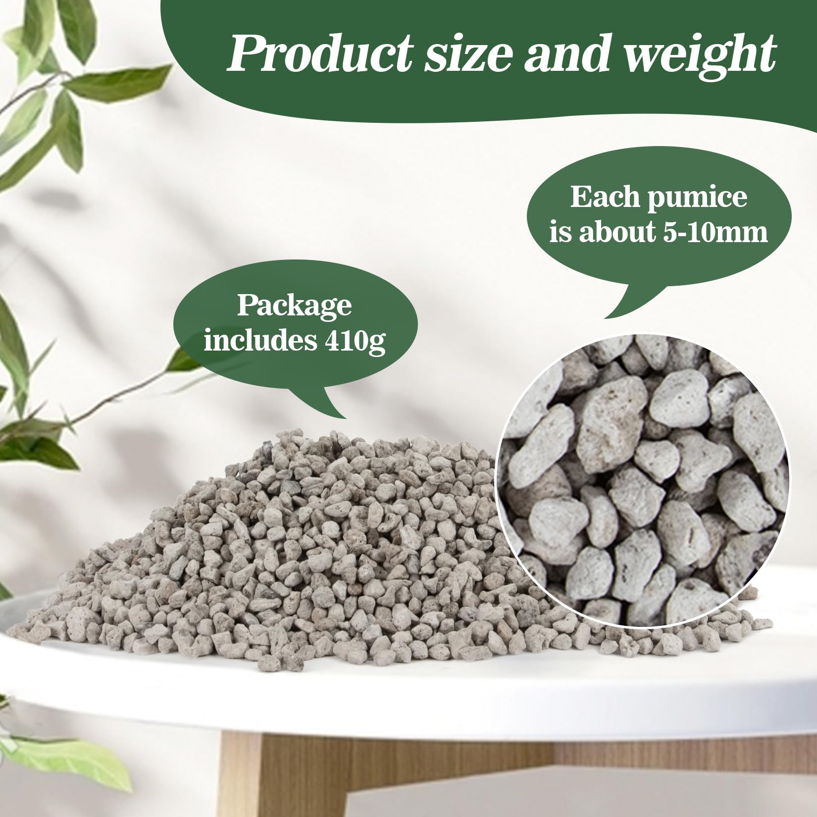 Sukh Horticultural Pumice Stone - Pumice Stone for Plants Succulent Cactus Bonsai Orchid Soil Amendment 410g