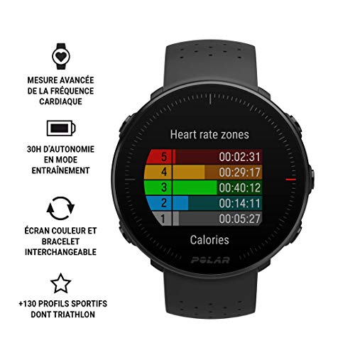 POLAR VANTAGE M –Advanced Running & Multisport Watch with GPS and Wrist-based Heart Rate (Lightweight Design & Latest Technology), Black, Small, Wireless
