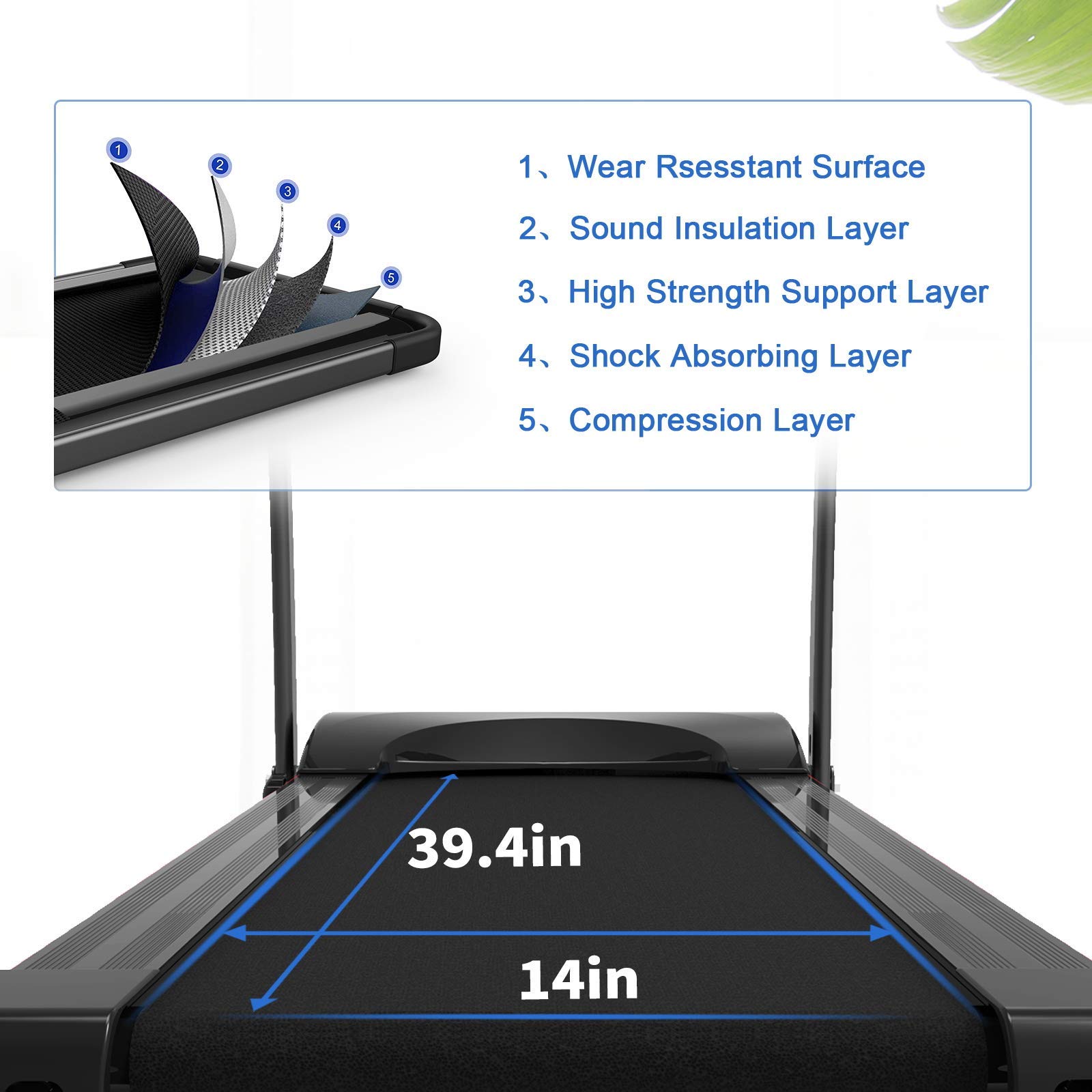 SHAREWIN Folding Treadmills for Home with Incline, Portable Running Machine Electric Compact Treadmills Foldable for Exercise Home Gym Fitness Walking Jogging