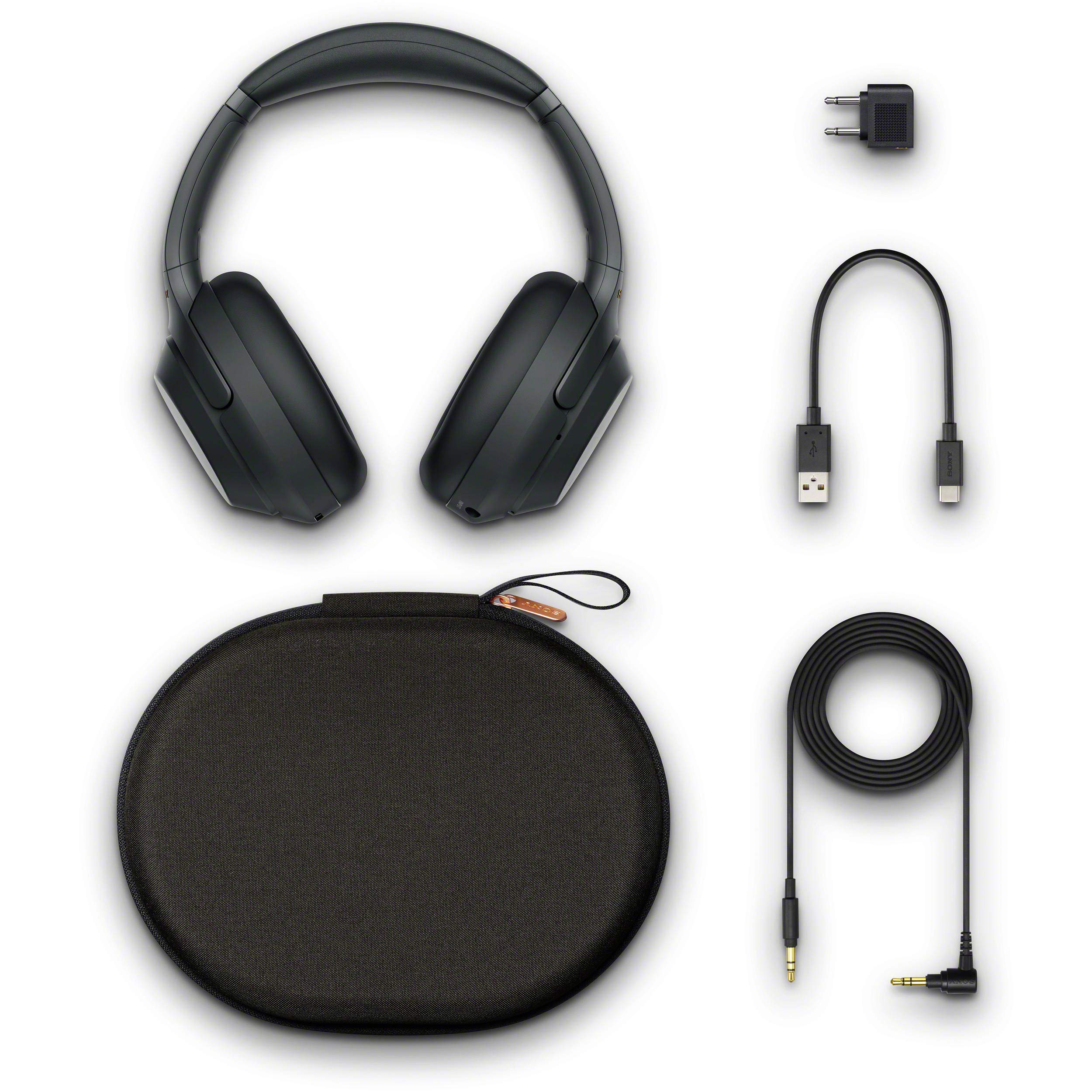 Sony Noise Cancelling Wireless Over-Ear Headphones WH-1000XM3 WH1000XM3 with Essential Must-Have Accessory Bundle (Black)