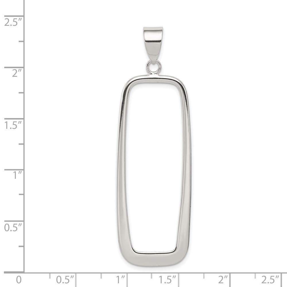 Sterling Silver Rectangle Pendant QQP733