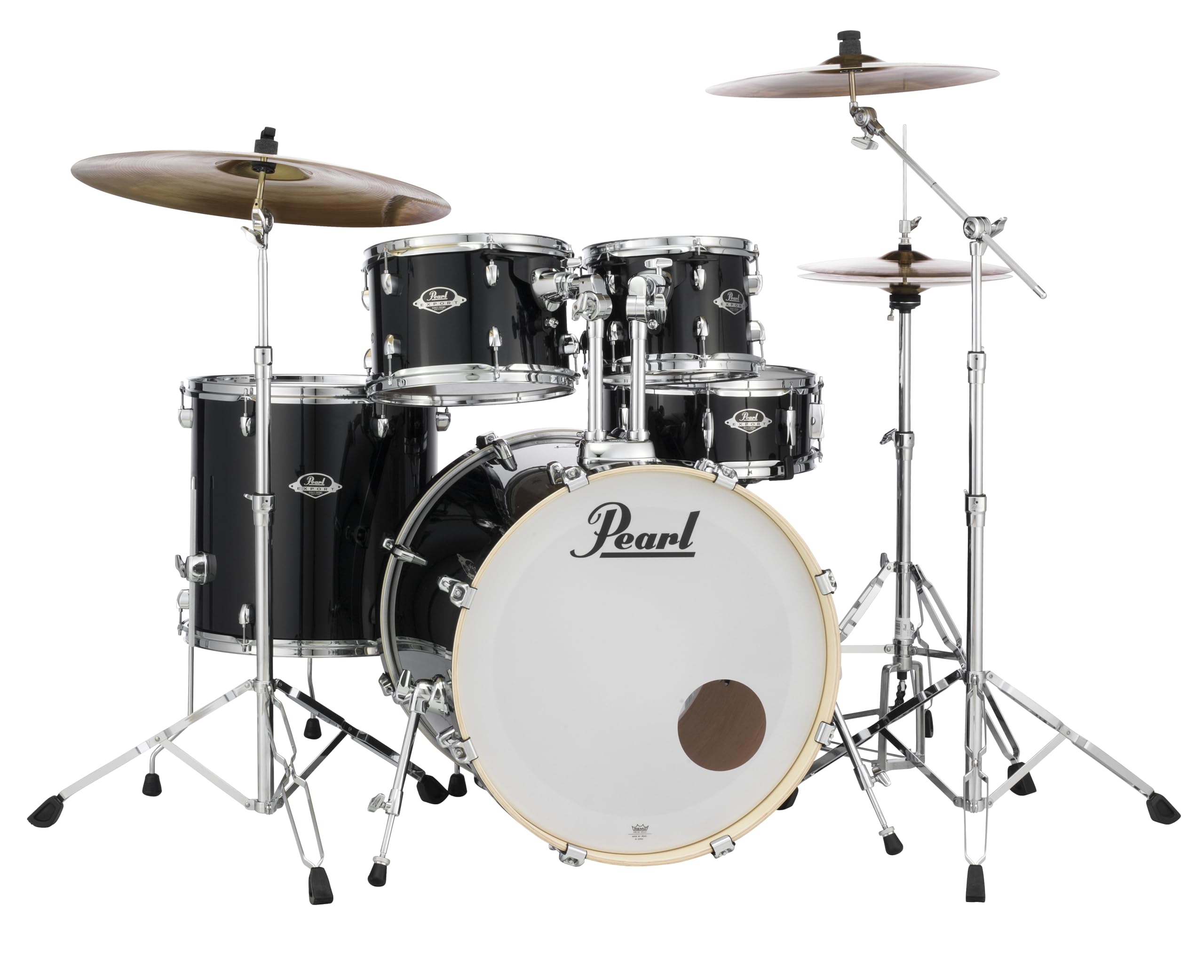 Pearl EXX725S/C 5-Piece Export New Fusion Drum Set with Hardware - Jet Black