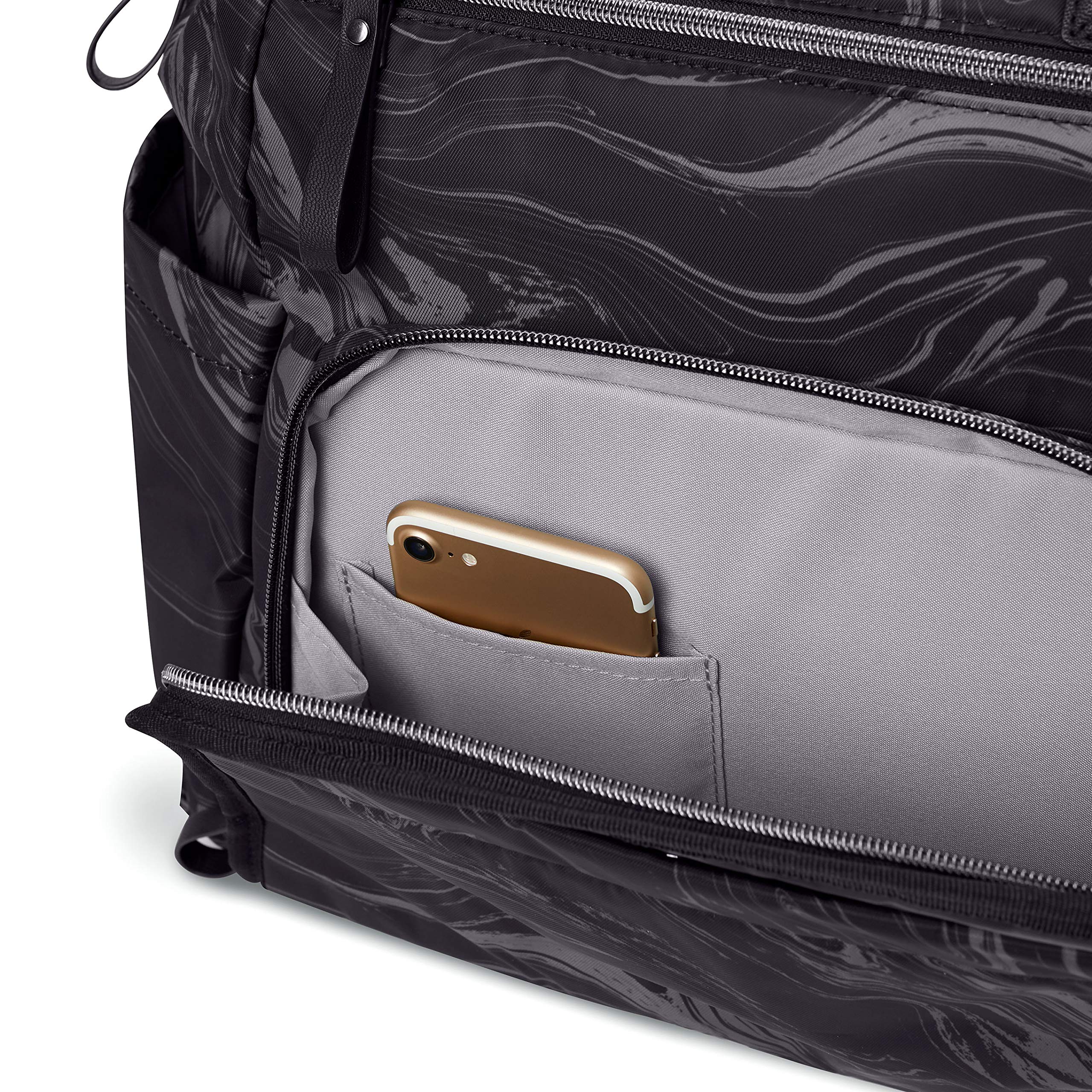 Skip Hop Diaper Bag Backpack: Mainframe Large Capacity Wide Open Structure with Changing Pad & Stroller Attachement, Black Marble