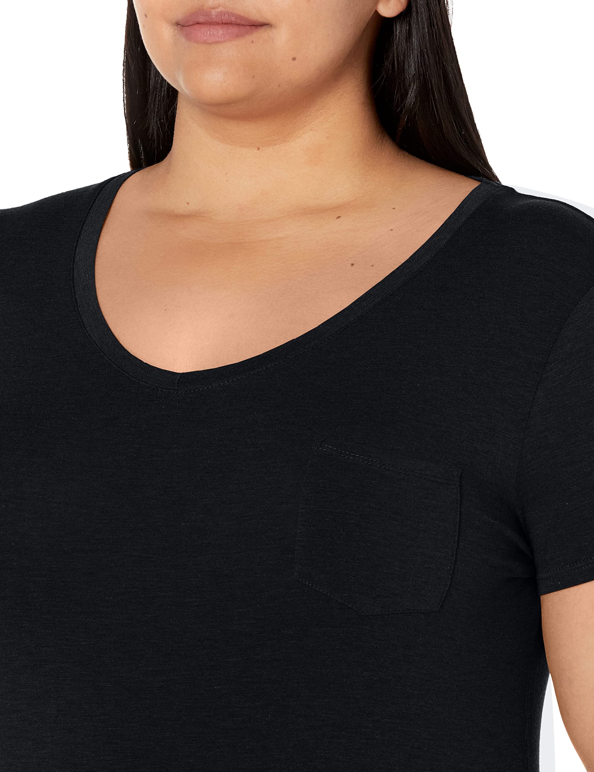 prAna Women's Foundation Short Sleeve V-Neck T-Shirt, Black, Small