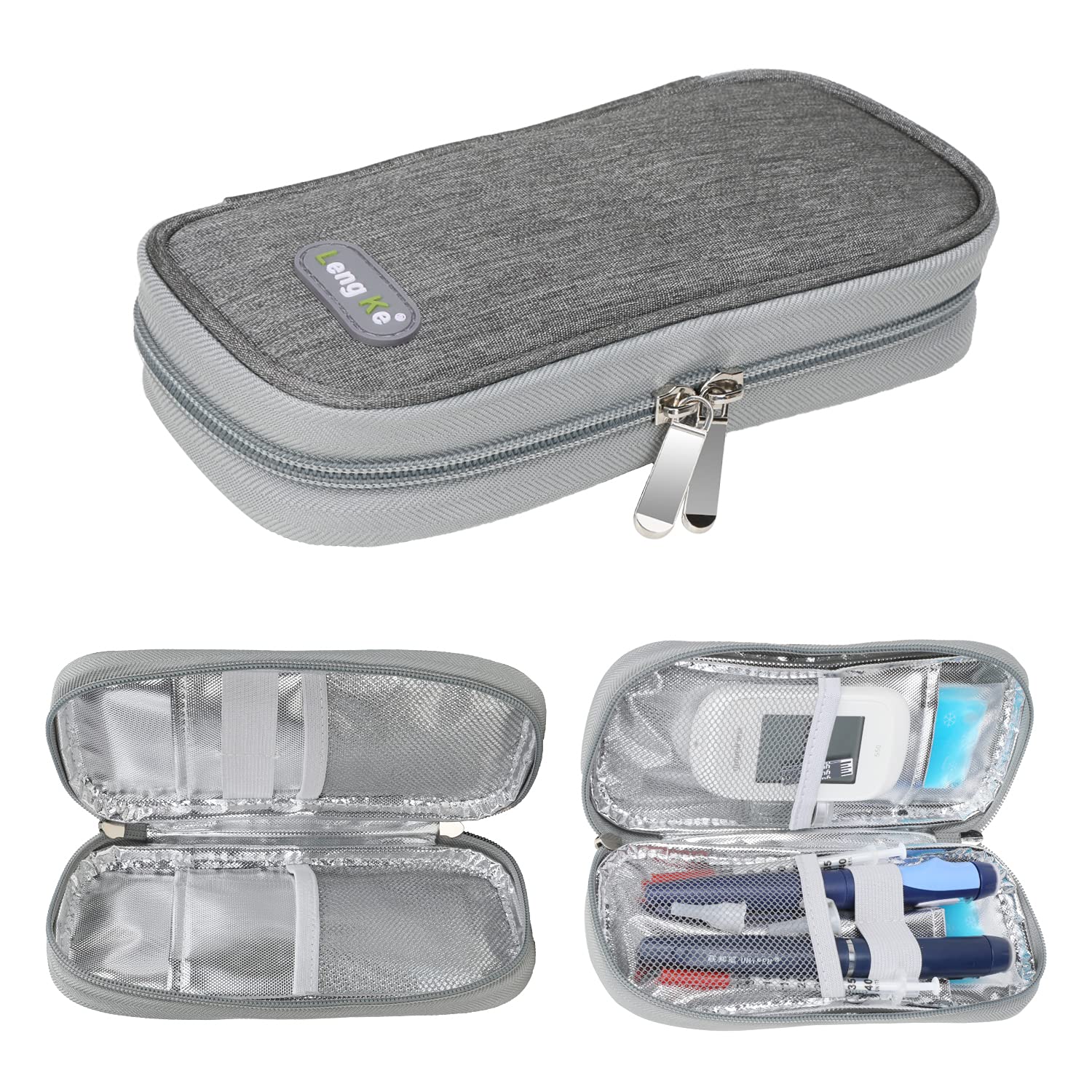YOUSHARES Insulin Travel Case - Insulin Cooler Bag for Pen, Medicine, Pen Glucose Meter and Other Diabetic Supplies(Grey,Bag Only