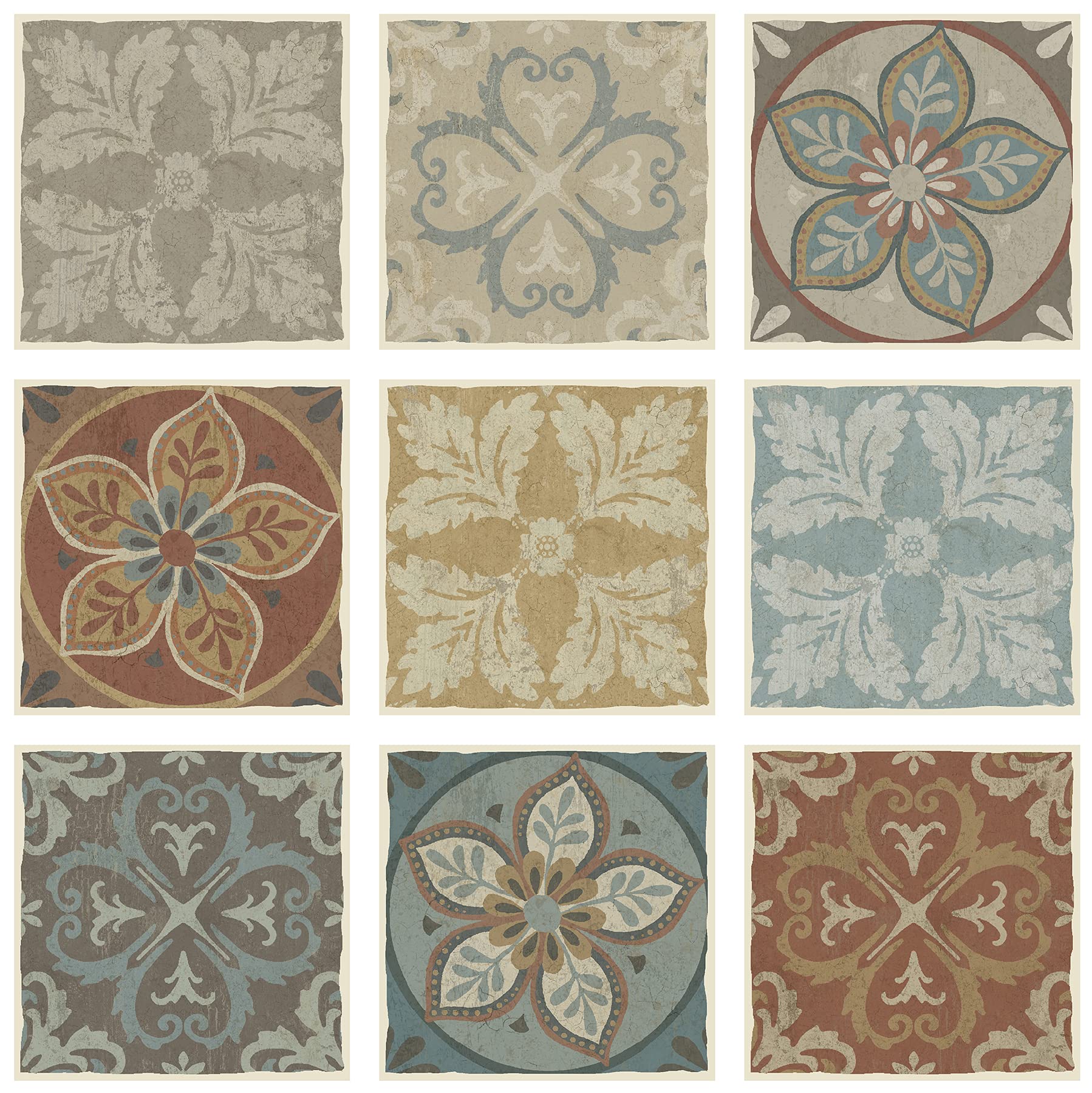 WallPops Ferrugudo Tile Decal Kit, Brown (DWPK4127)