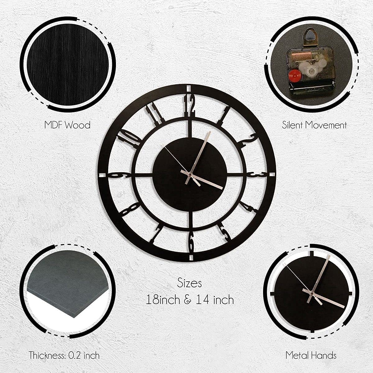 Wall Clocks Modern Design (Piano, 14 inch)