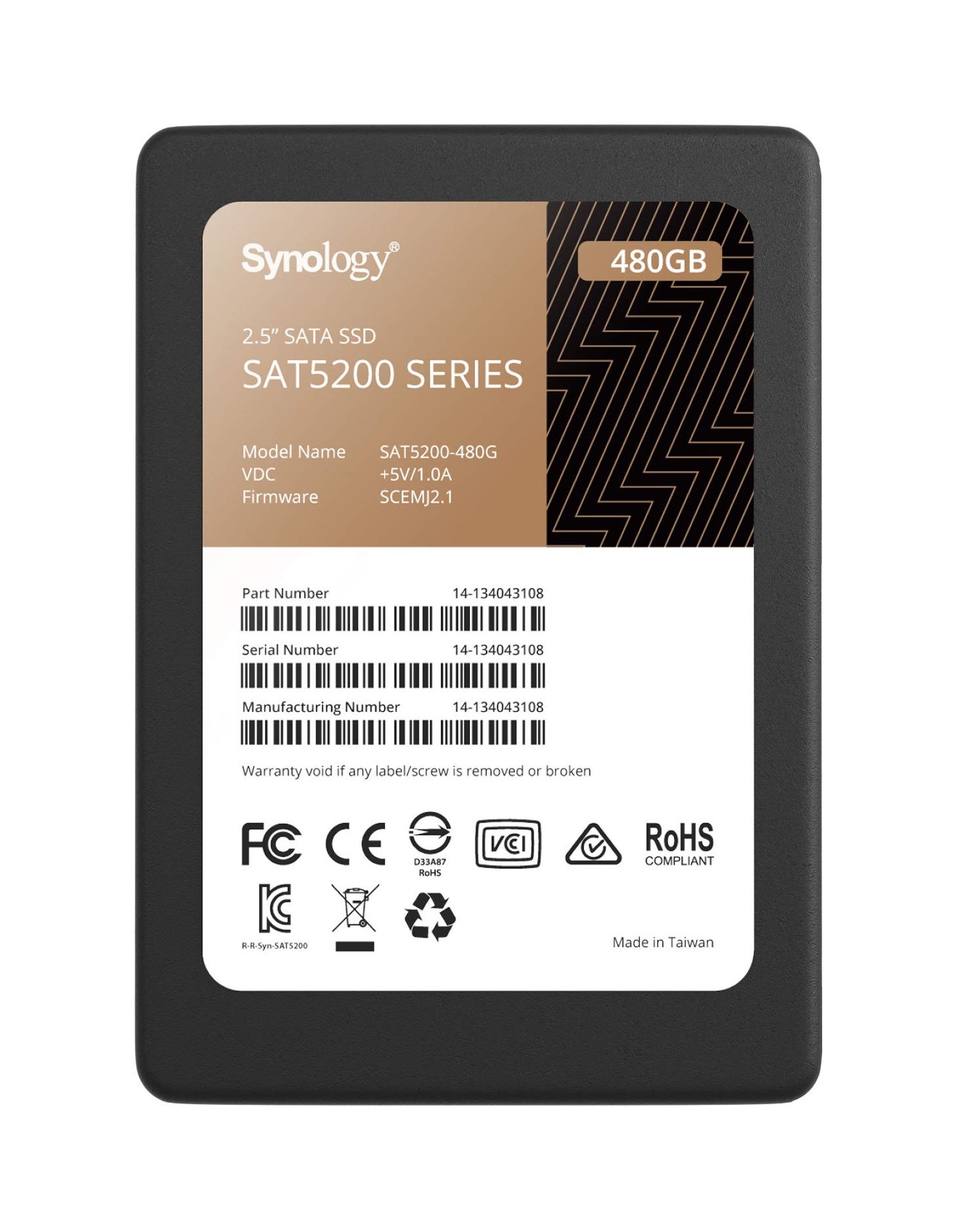 Synology 2.5 SATA SSD SAT5200 480 GB SAT5200-480G, 480 GB, 2.5", W125757189 (SAT5200-480G, 480 GB, 2.5, 530 MB/s, 6 Gbit/s)