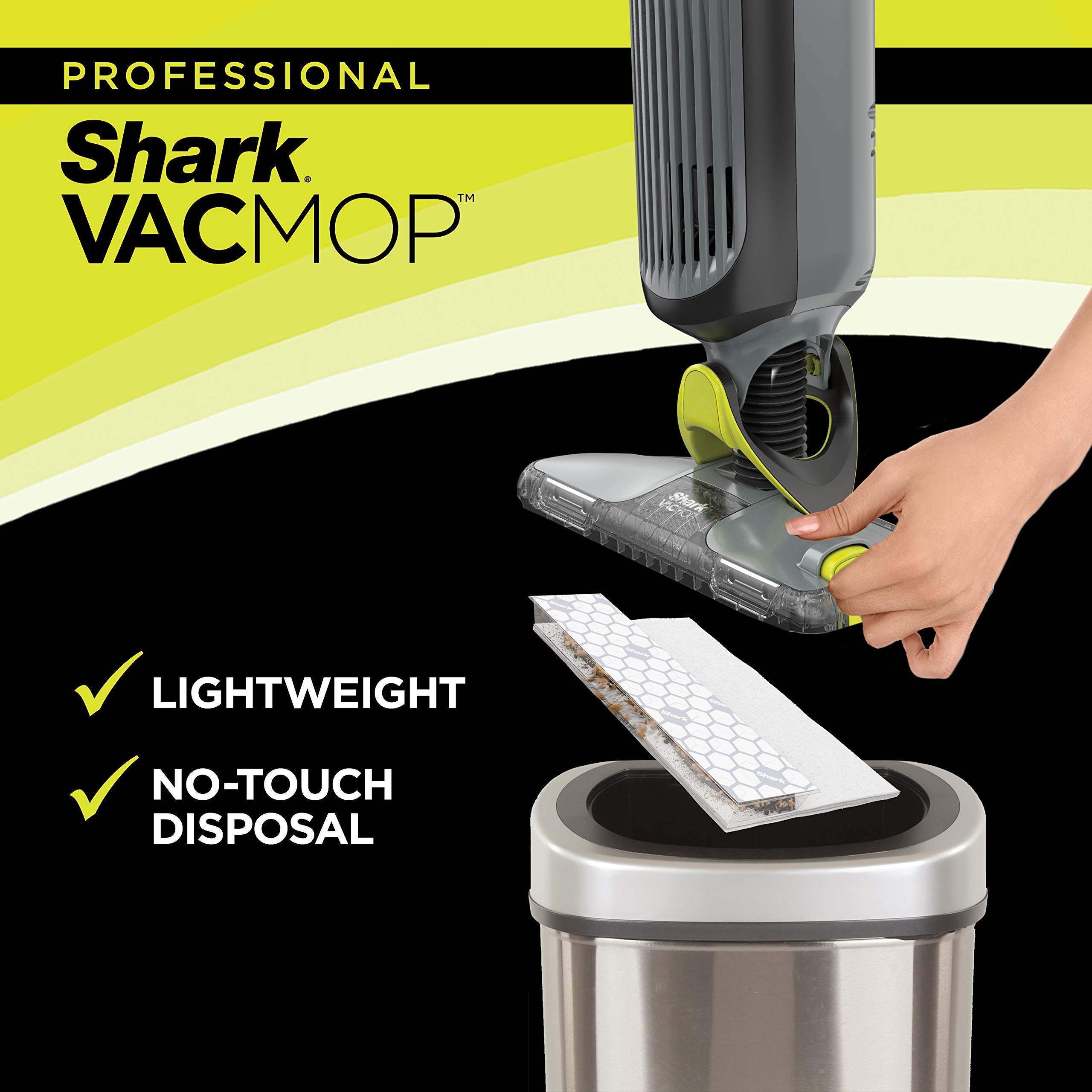 Shark VACMOP Pro Cordless Hard Floor Vacuum Mop with Disposable Pad, Charcoal Gray (Renewed) (VM252 Vacmop Charcoal Gray)