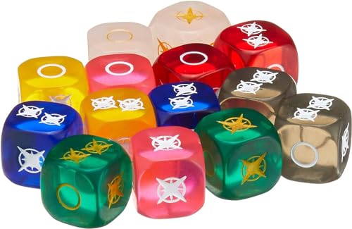 Renegade Game Studios Power Rangers: Heroes of The Grid Ranger Dice Set, 14 Translucent Dice, Ages 14+