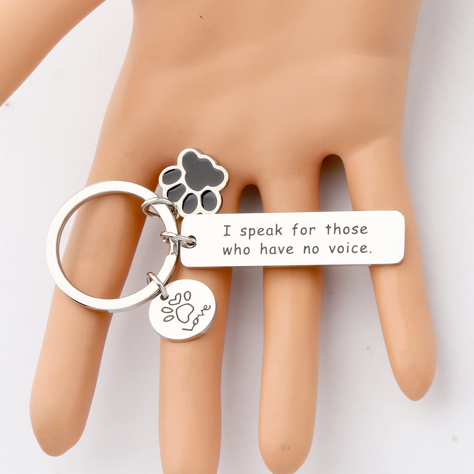 WSNANG Veterinarian Gifts I Speak For Those Who Has No Voice Keychain Vet Techs Gift Animal Rescue Gift (Speak For Those KC)