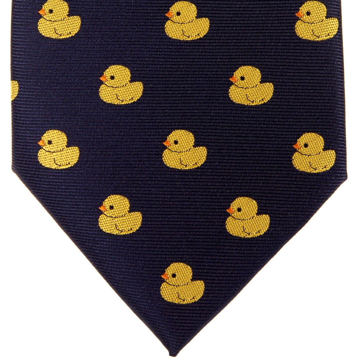 Retreez Classic Rubber Duck Woven Microfiber Men's Tie - Navy Blue