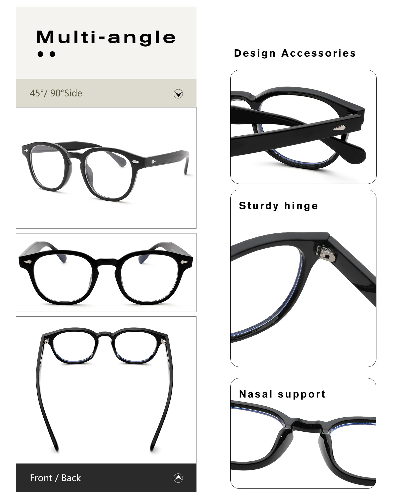 Pro Acme Retro Round Blue Light Glasses for Men Women Fashion UV400 Computer Anti-Blue Glasses Clear Lens 55MM (Translucent White)