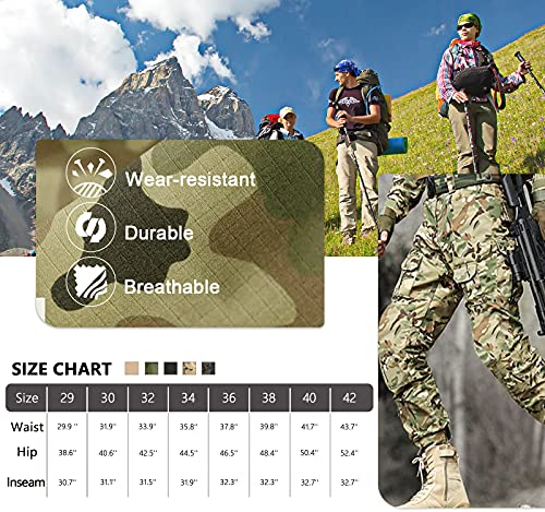TRGPSG Men's Hiking Pants, Outdoor Work Cargo Pants Workwear WG4F CP Camo 38