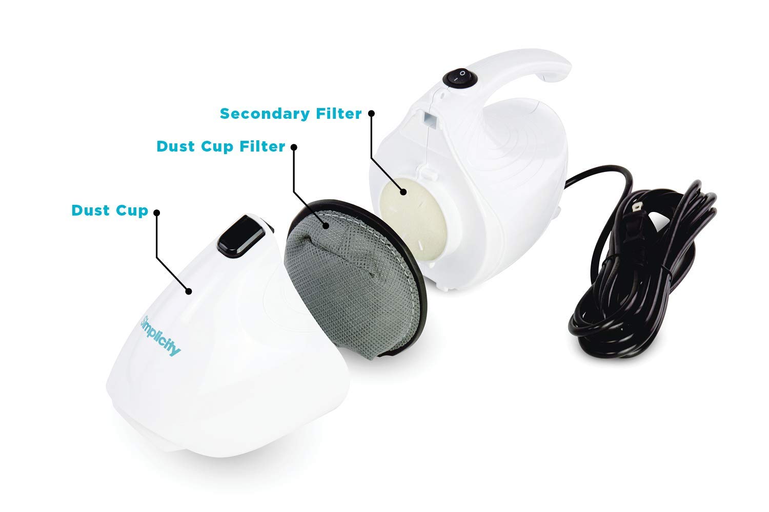 Simplicity F1 Tiny Handheld Vacuum Cleaner | Portable Travel Vacuum | Desk Vacuum | Lightweight Vac (Renewed)