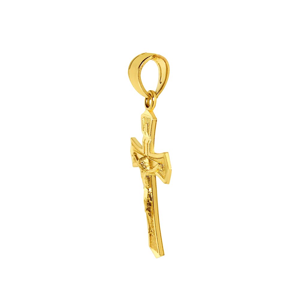 PRECIOUS STARS 14k Yellow Gold Crucifix Religious Cross Charm Pendant