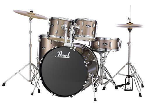 Pearl Roadshow Drum Set 5-Piece Complete Kit with Cymbals and Stands, Bronze Metallic (RS505C/C707)