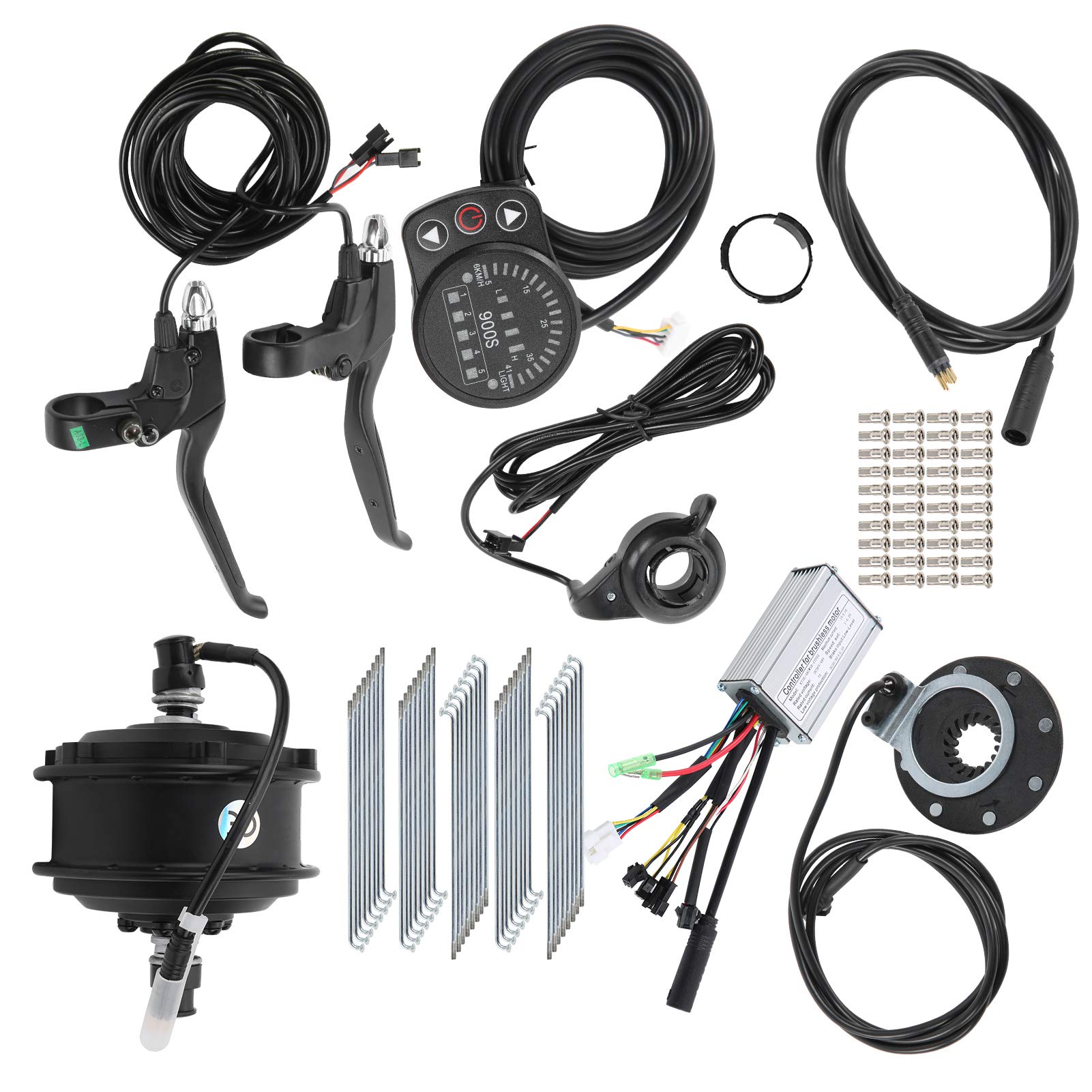 VGEBY 36V 250W EBike Conversion Kit, Electric Bicycle Conversion Parts with Controller Bike Meter Thumb Hub Motor Compatible with 20in Bike Wheel(Front Drive) Riding