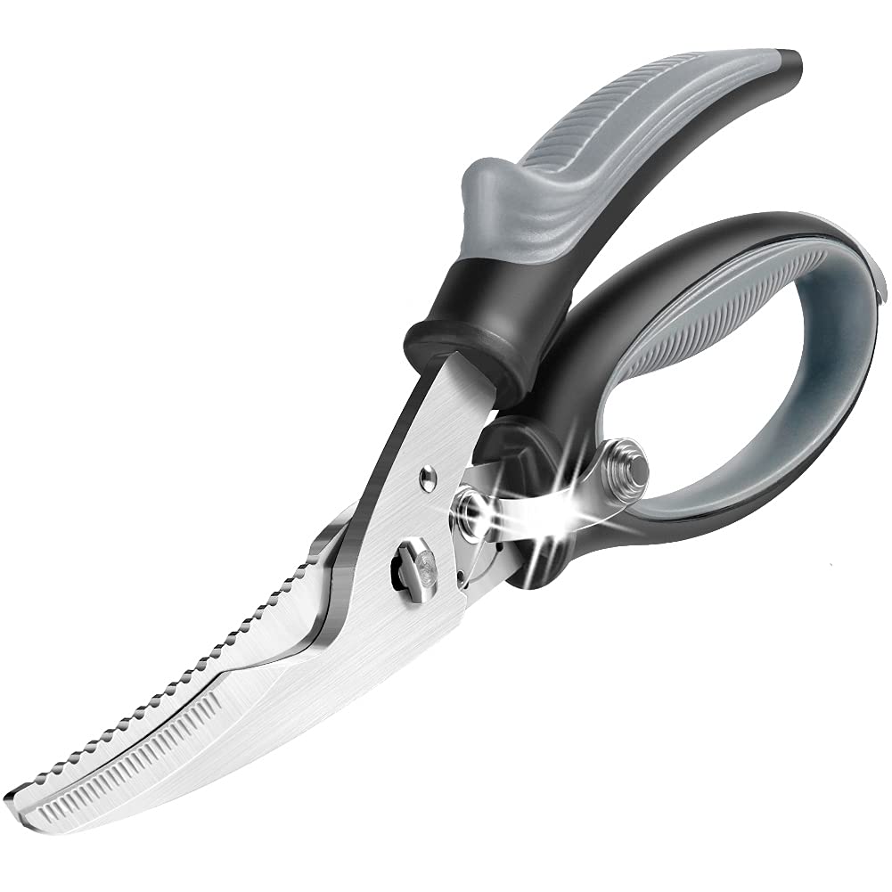 SZFIXEZ Kitchen Scissors Heavy Duty Poultry Shears for Cutting Meat, Seafood,Chicken Bone Game Poultry Chopping Food - Stainless Steel Spring Loaded Scissors