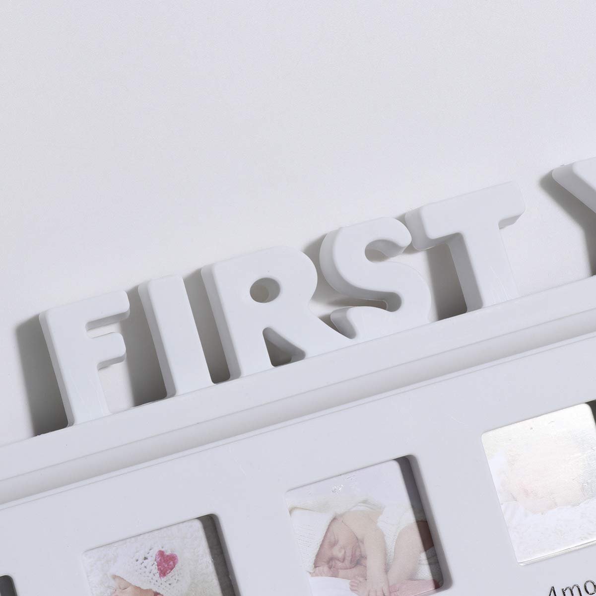 VOSAREA Infant Baby Newborn Photographs Albums My First Year Photo Frame Memorable Keepsake Frame