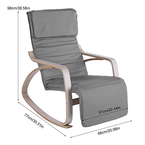 Relax Rocking Chair, Comfortable Adjustable Lounge Chair Recliners Modern Home Office Furniture (Dark Gray)