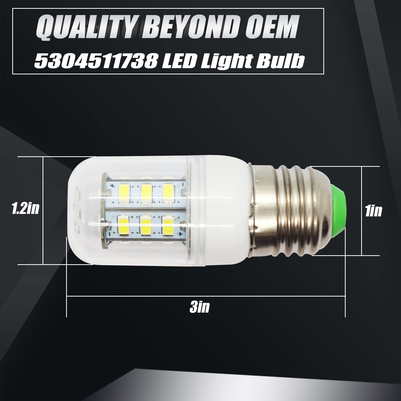 Updated 5304511738 LED Refrigerator Light Bulb Replace PS12364857 AP6278388 4584444 KEI D34L Refrigerator Bulb Compatible With Frigidaire Kenmore Refrigerator -10 Year QA(110V-130V Warm Light)