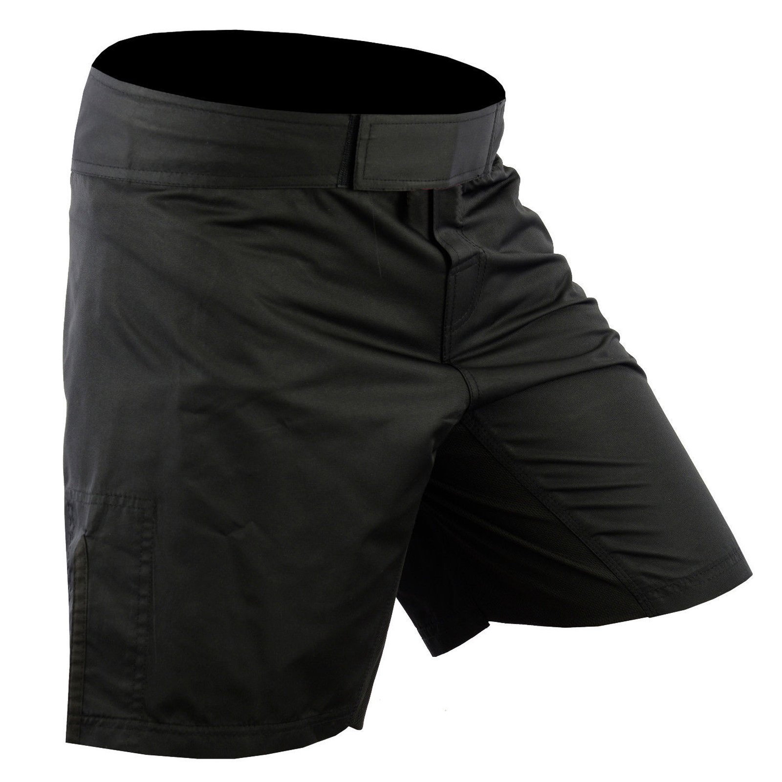 ROAR MMA Fight Shorts Grappling Muay Thai BJJ Training Jiu Jitsu No Gi Wear (Large, Black)