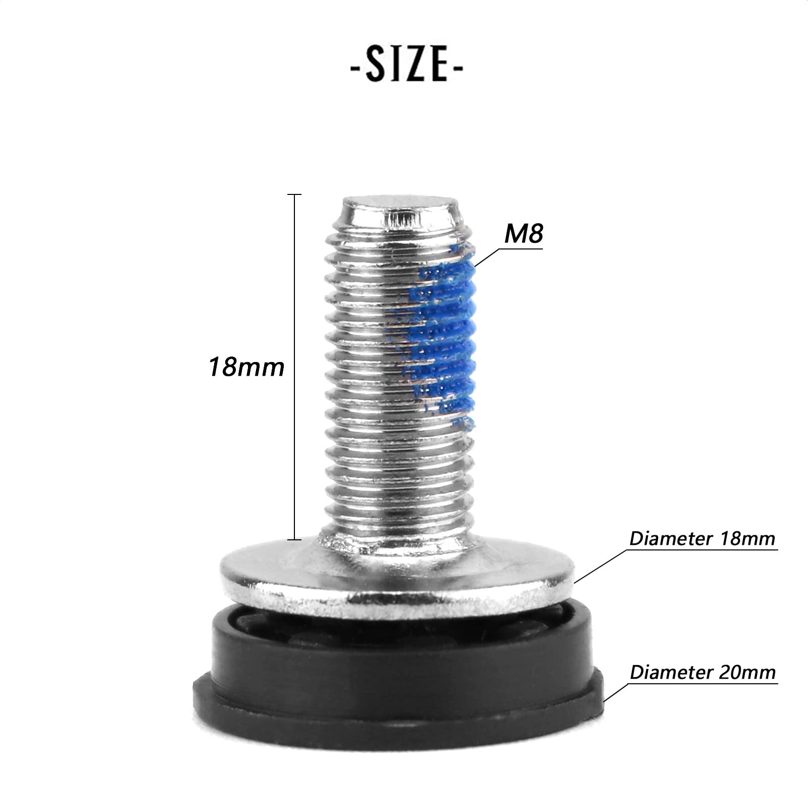 VANICE 8mm Bike Hex Crank arm Fixing Bolt Screw with Caps for Bicycle Square Hole Crankset Bottom Bracket, Suntour Prowheel and More