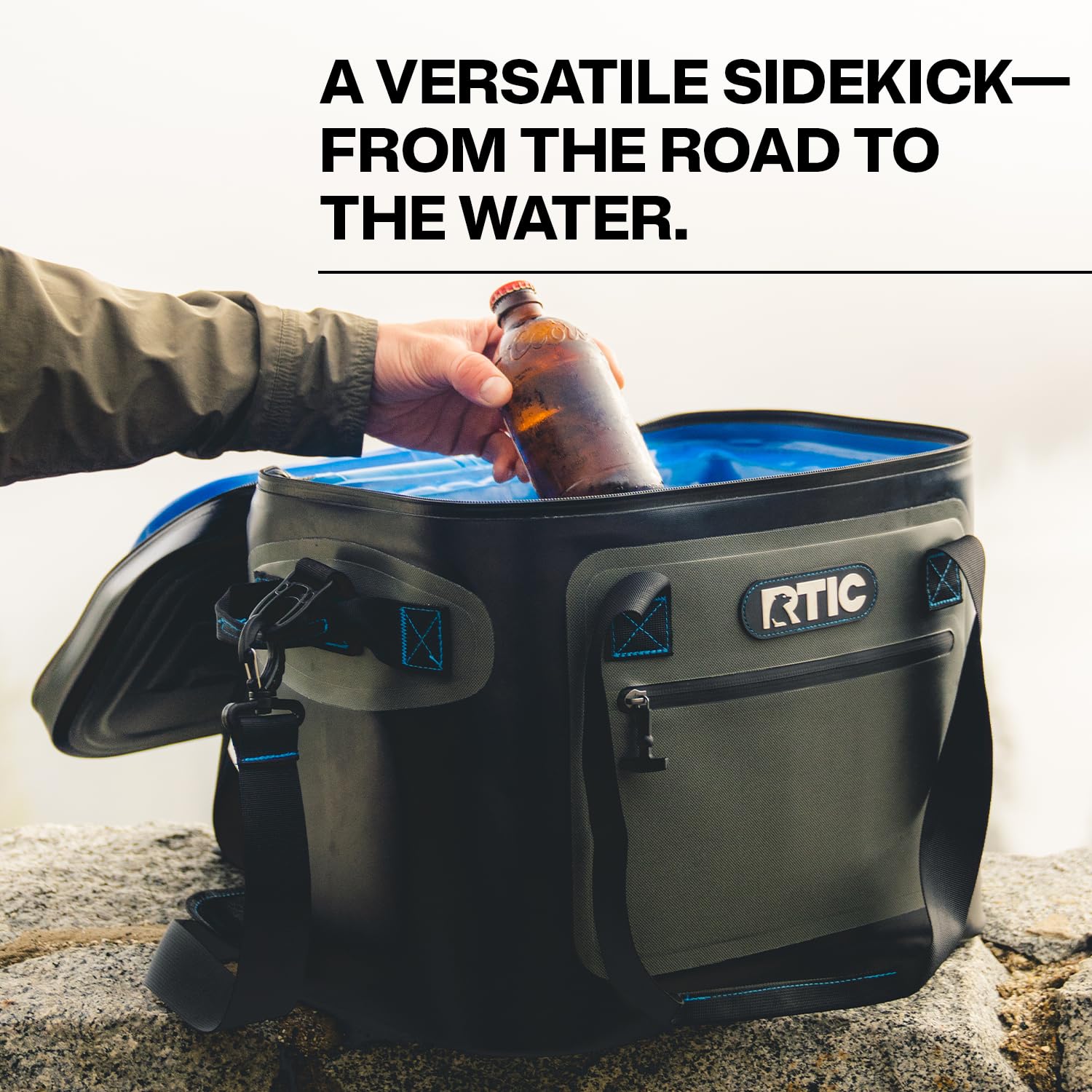 RTIC Soft Cooler 30 Can, Insulated Bag Portable Ice Chest Box for Lunch, Beach, Drink, Beverage, Travel, Camping, Picnic, Car, Trips, Floating Cooler Leak-Proof with Zipper, Deep Harbor