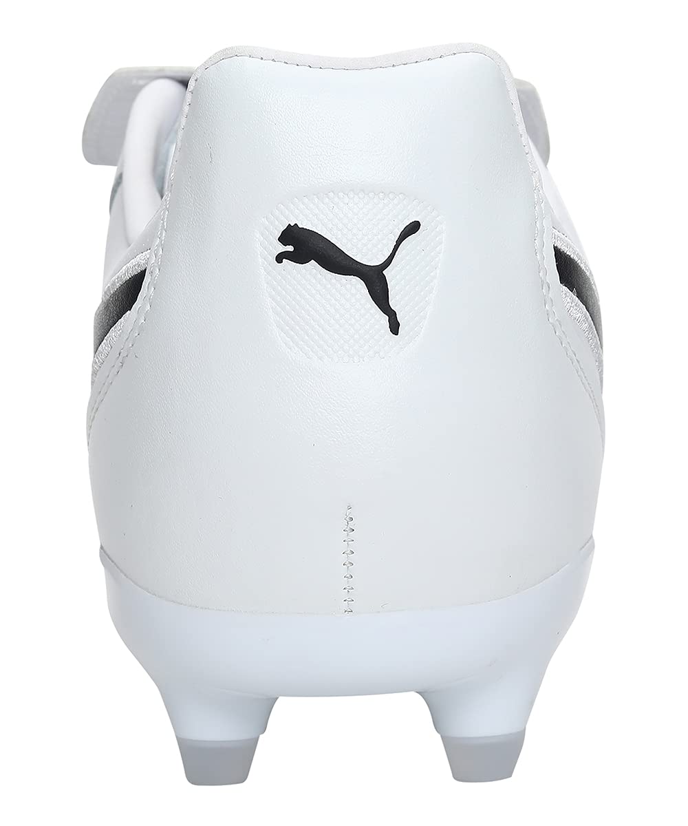 PUMA Men's KING TOP FIRM GROUND Soccer Cleat, Puma White-Puma Black-Puma White, 12