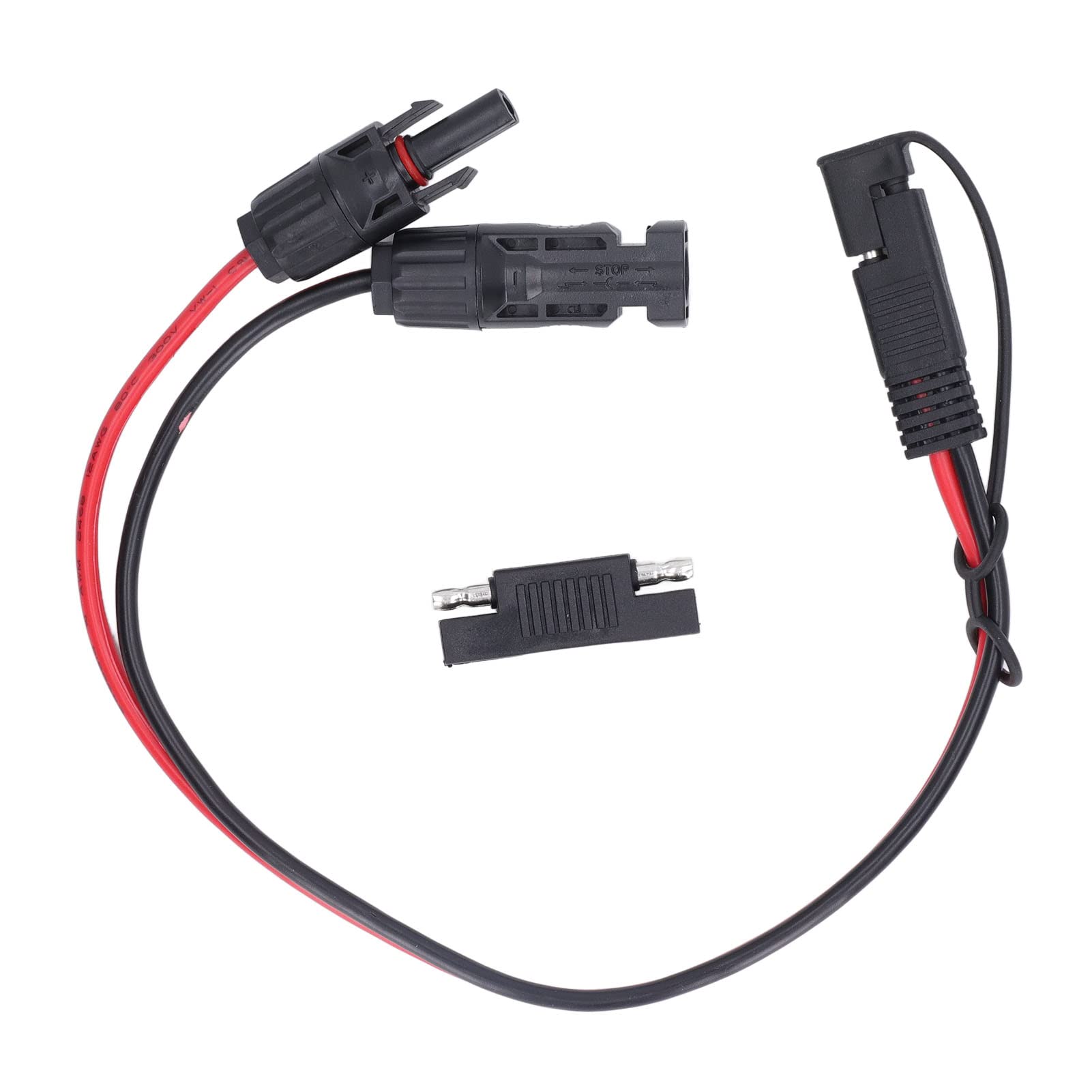 Sae Connector Cable Adapter Copper Pvc Adapter Cable Solar Panel Connector Cable with 12Awg Connection Cable Extension Cable Cord Wire Rope Cord Connector Solar & Wind Power Parts & Accessories