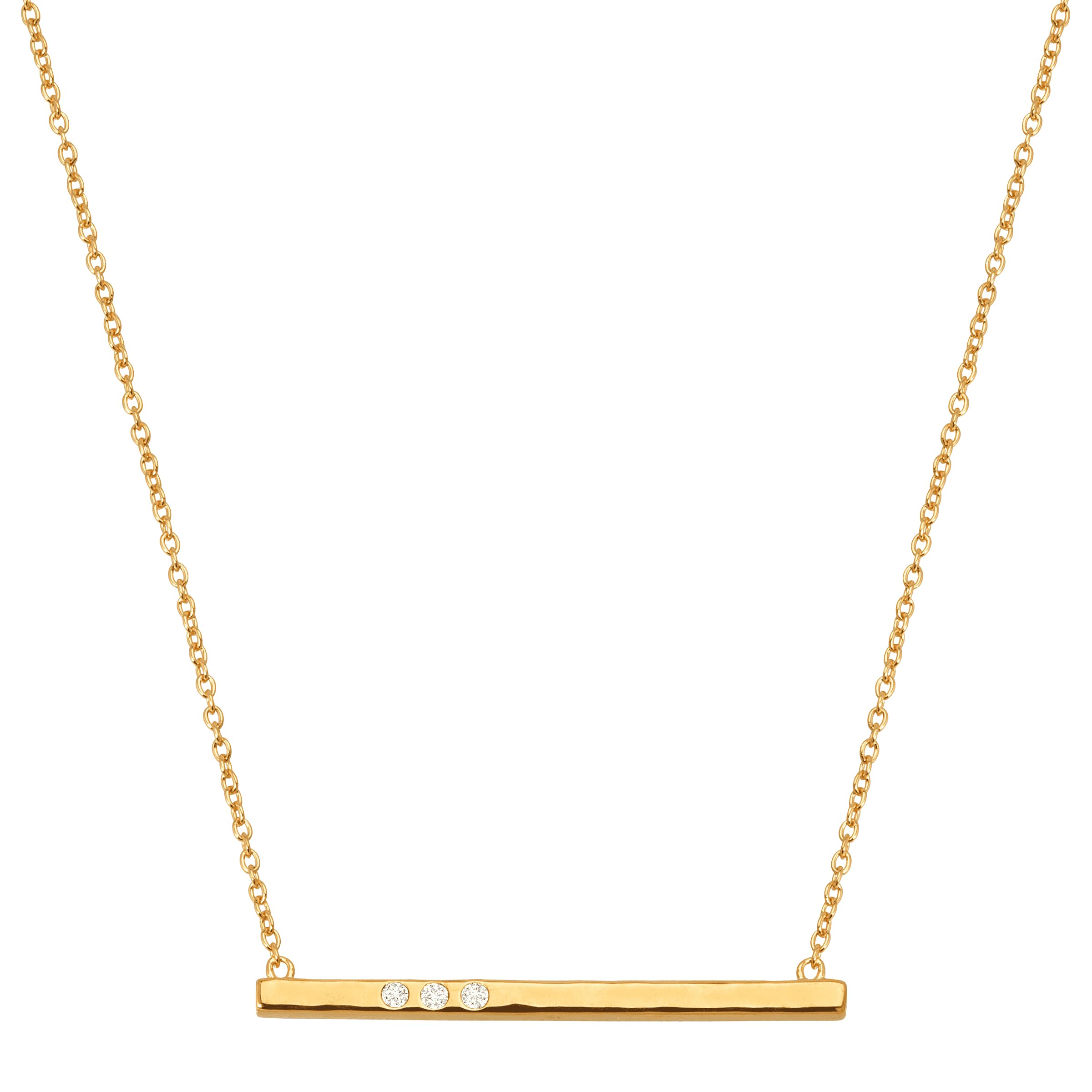 Silpada 'Dotted Line' Pendant Necklace with Crystals in Gold-Plated Sterling Silver, 18" + 2"