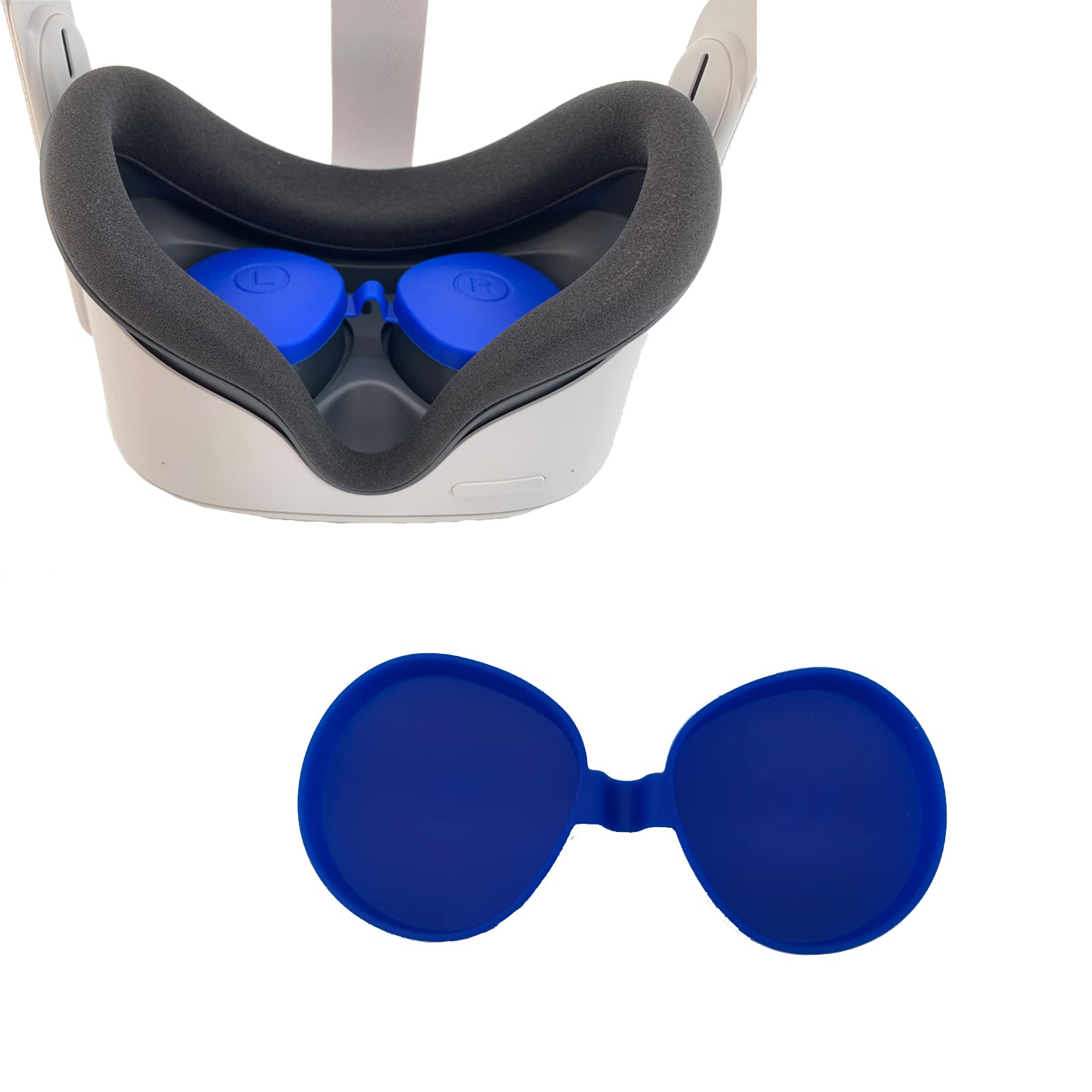 VR Lens Protective Cover for Oculus Quest 2,Oculus Quest2 VR Accessories Waterproof Dustproof Silicone Lens Cover(Blue)