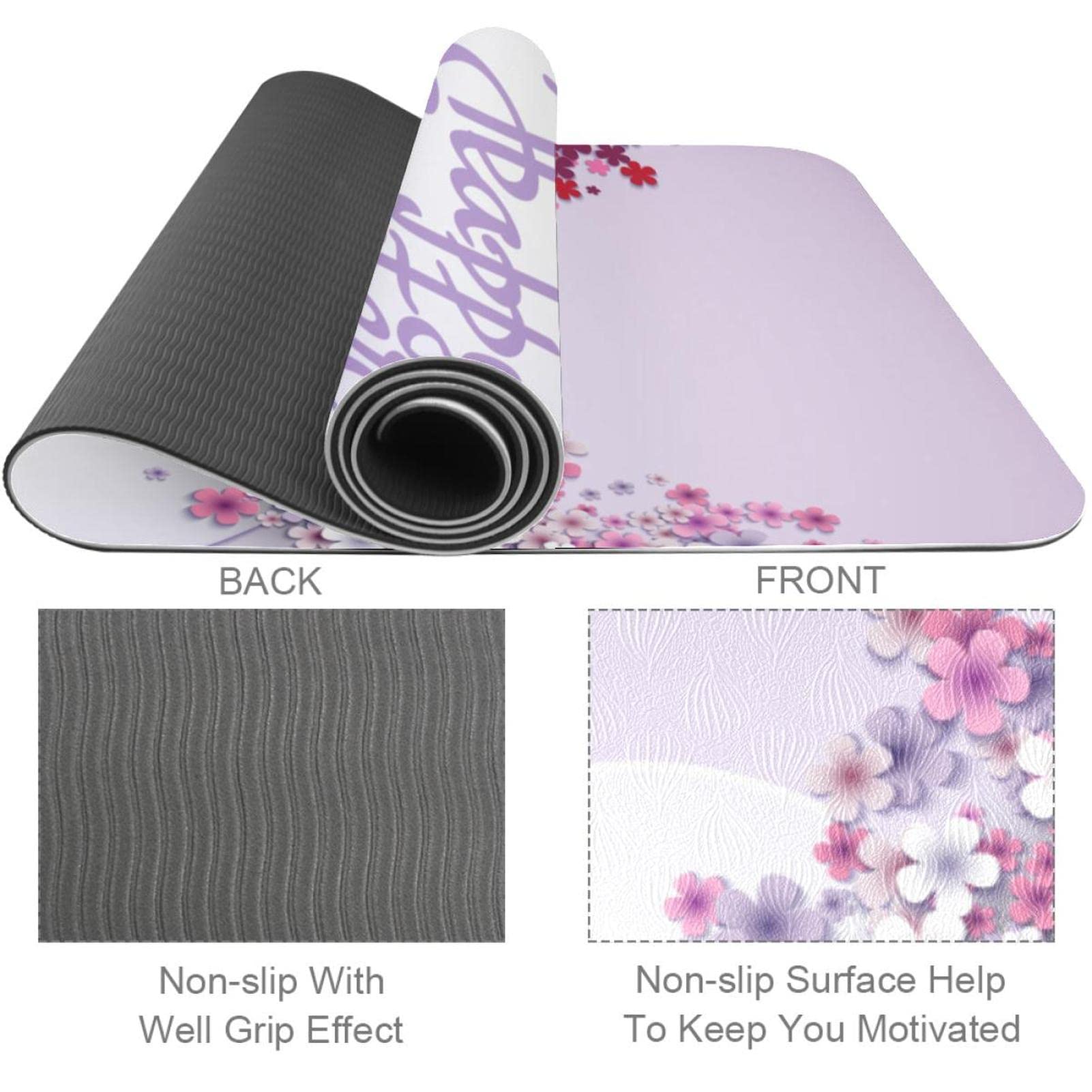 Yoga Mat, Yoga Mats for Home Workout, Workout Mat, Exercise Mats, Pilates Mat, easter bunny egg pattern